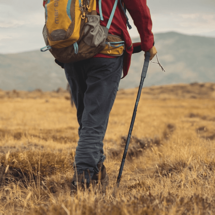 Tactical Hiking Stick with Temperature, Survival Tools, and Rubber Boot ...
